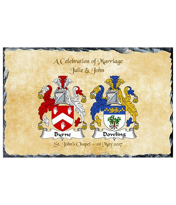 Family Crest Slate - Large Rectangle 19cm x 29cm - Lena's Sewing